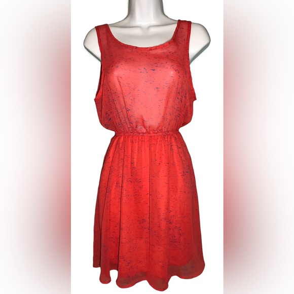 Dorothy | Swim | Dorothy Orange Blue Specks Bow Back Sheer Dress Swim ...